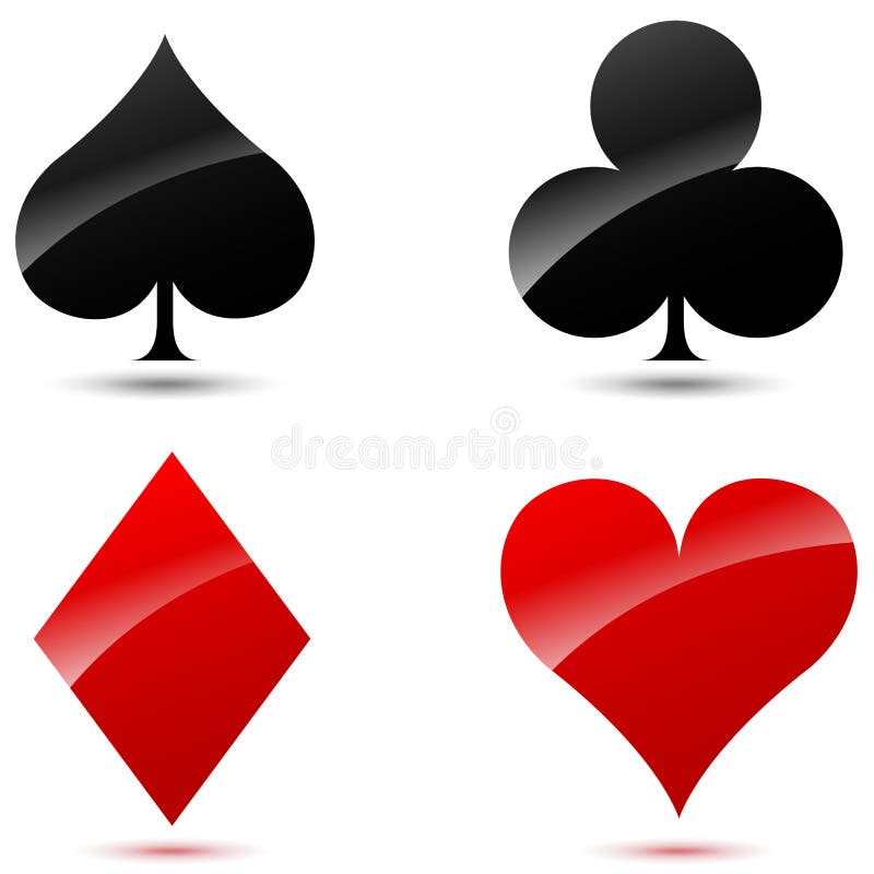 Iconos De Los Naipes Del Vector Ilustración del Vector - Ilustración de ...