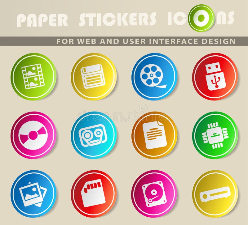 Iconos De Los Portadores De Información Fotografía editorial ...