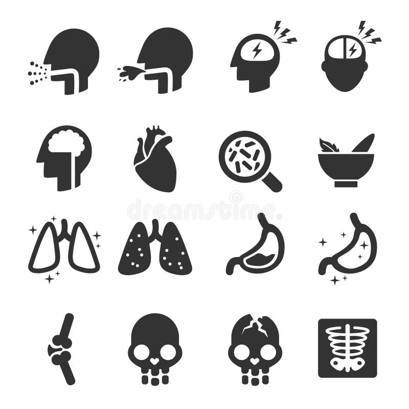 Iconos enfermos ilustración del vector. Ilustración de primero - 54019500