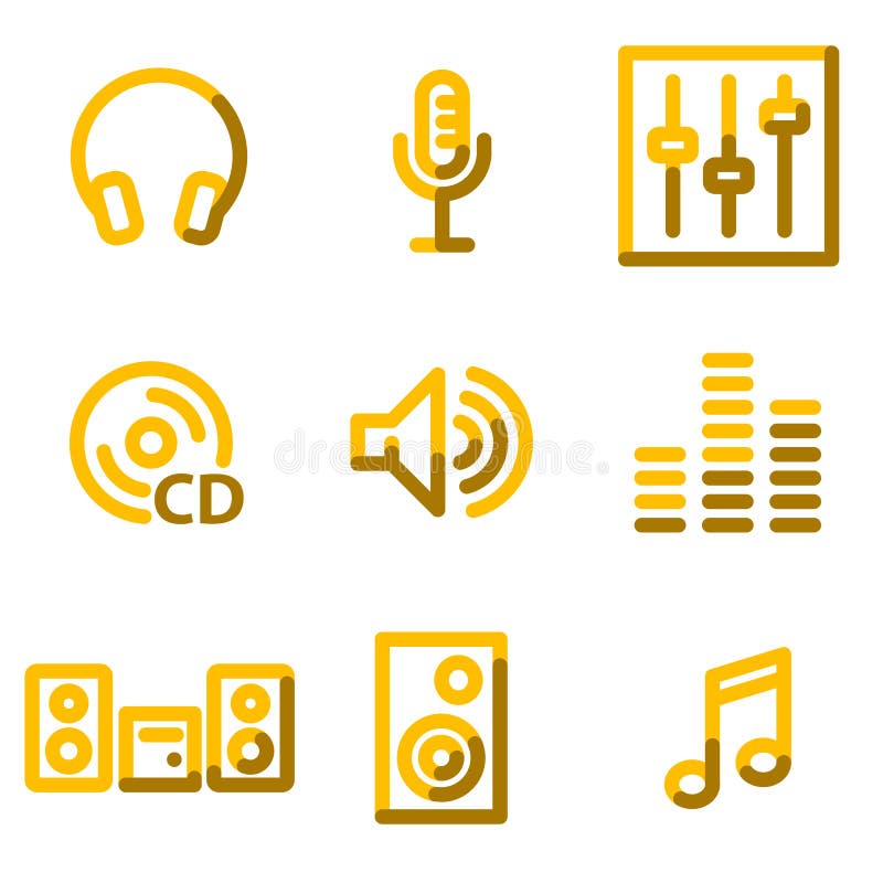 Iconos de los sonidos stock de ilustración. Ilustración de altavoz ...