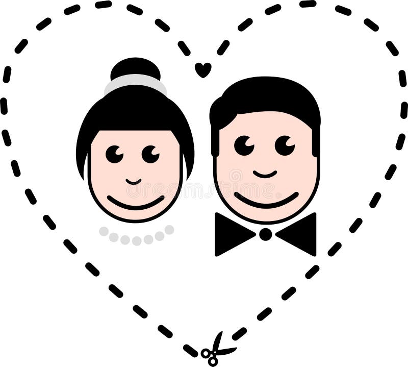 Iconos De Novia Y Del Novio Ilustración del Vector - Ilustración de ...