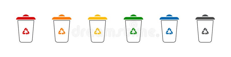 Iconos De Papeleras De Reciclaje Símbolos De Basura De Reciclaje