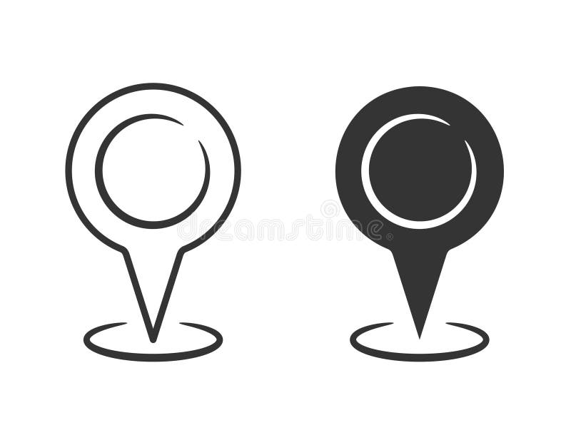 Iconos de pin de mapa ilustración del vector. Ilustración de punta ...
