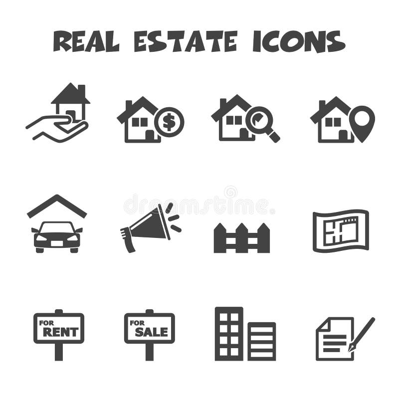 Iconos de Real Estate ilustración del vector. Ilustración de ...