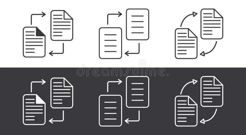 Iconos De Transferencia De Archivos Que Muestran El Intercambio De ...