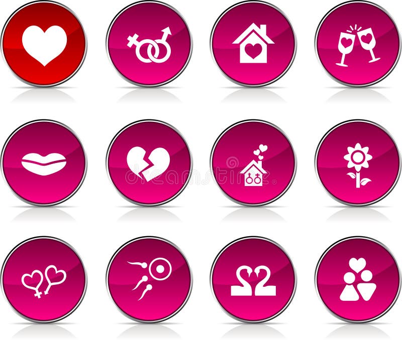 Iconos del amor. ilustración del vector. Ilustración de transparente ...