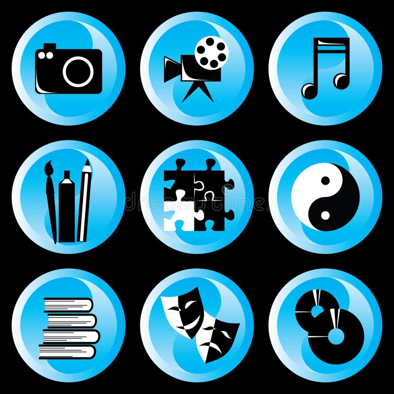 Aficiones E Iconos Del Ocio Ilustración del Vector - Ilustración de ...