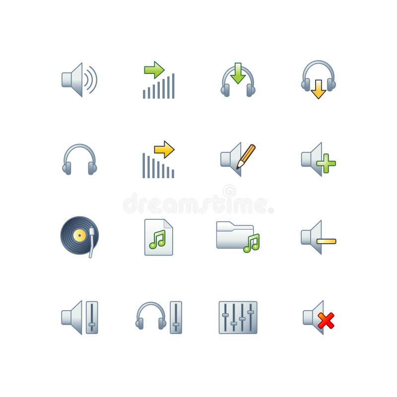 Iconos Del Audio Del Proyecto Ilustración del Vector - Ilustración de ...