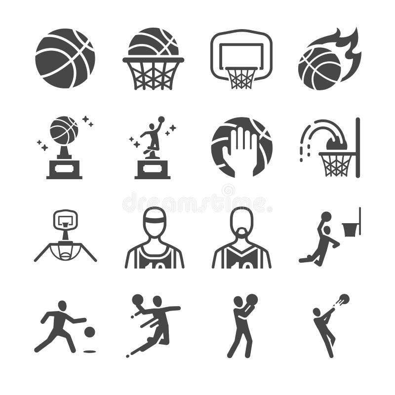 Iconos del baloncesto ilustración del vector. Ilustración de árbitro ...
