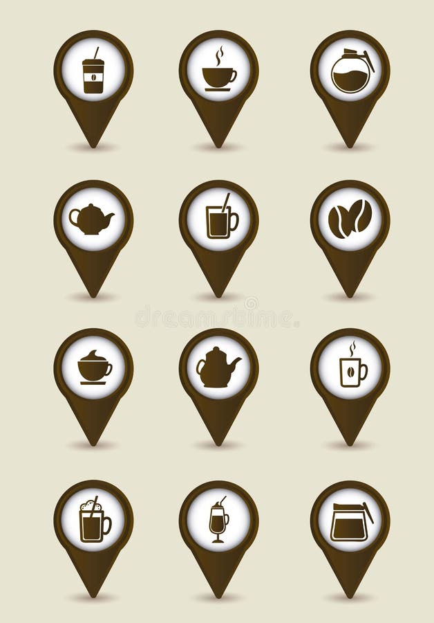 Iconos del café ilustración del vector. Ilustración de tarro - 27395738