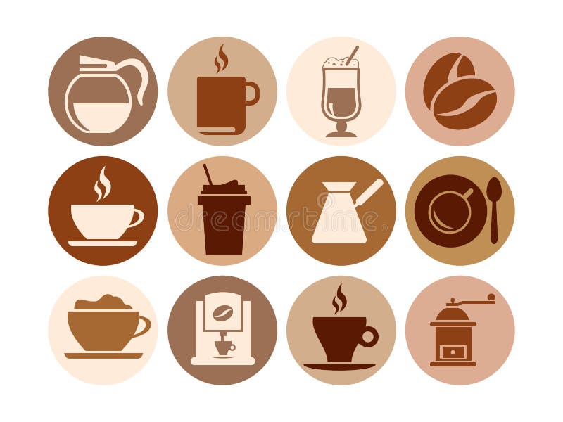 Iconos del café ilustración del vector. Ilustración de retro - 30111505