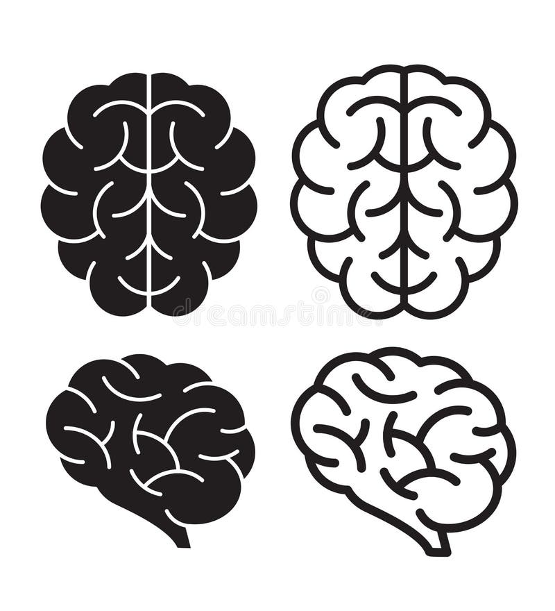 Iconos Del Cerebro Humano Del Vector Ilustración del Vector ...
