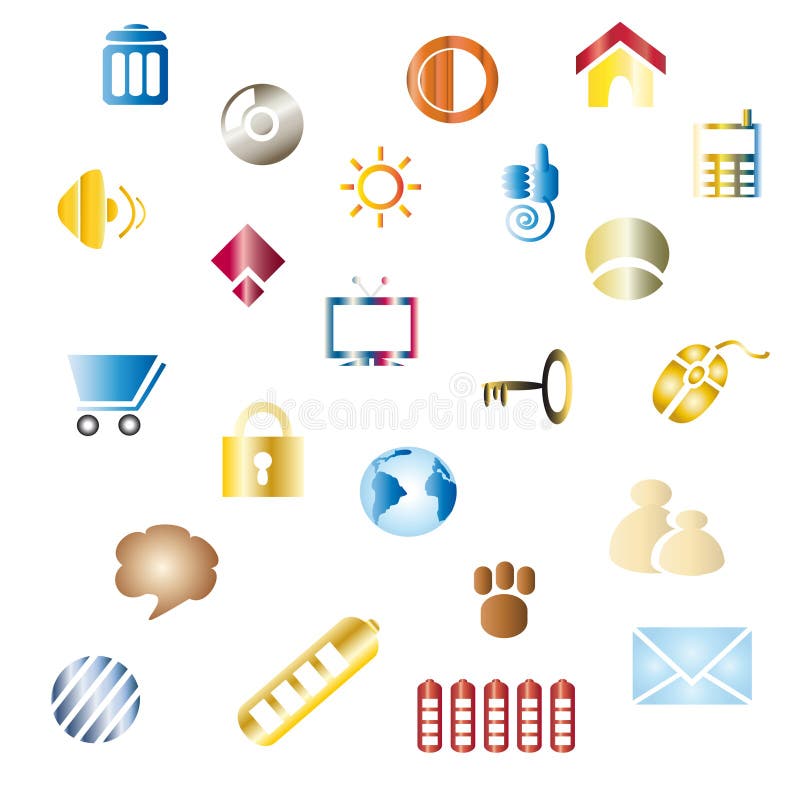 Iconos del color ilustración del vector. Ilustración de sellos - 11350119