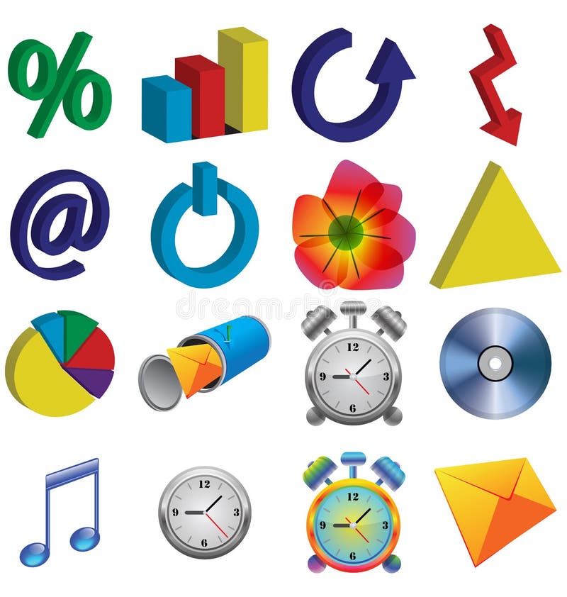 Iconos del color ilustración del vector. Ilustración de color - 27179393