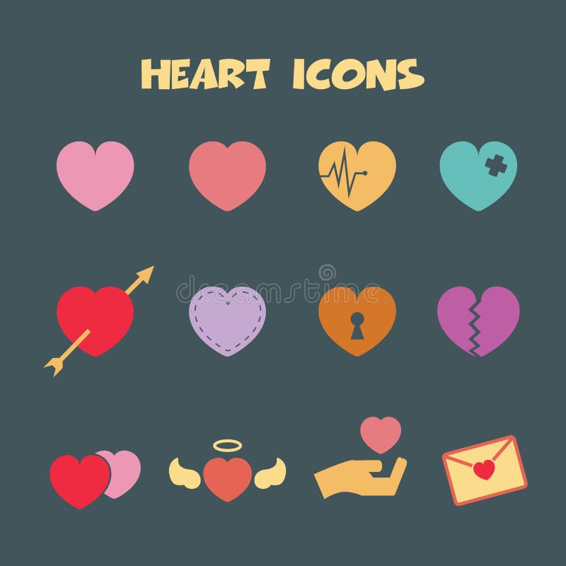 Iconos de corazón ilustración del vector. Ilustración de carta - 41212833