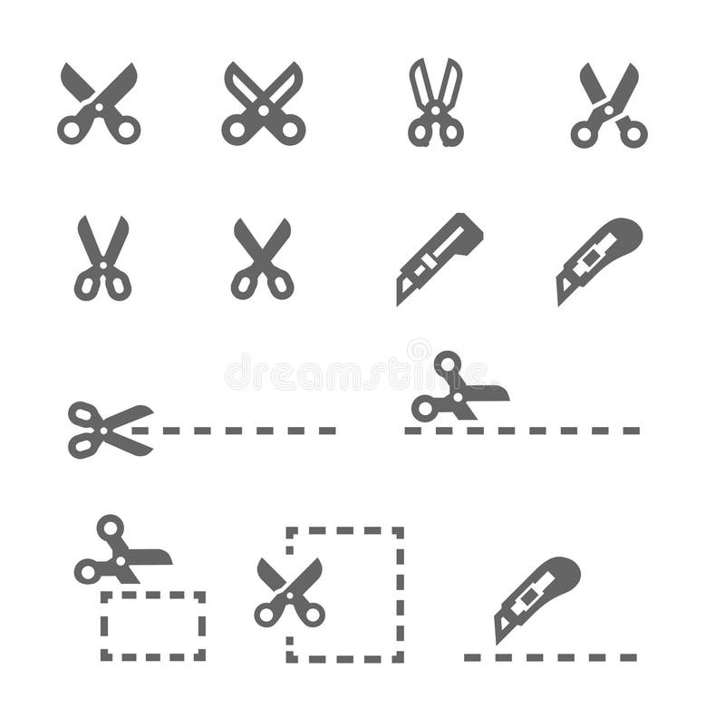 Iconos del corte stock de ilustración. Ilustración de objetos - 40808186