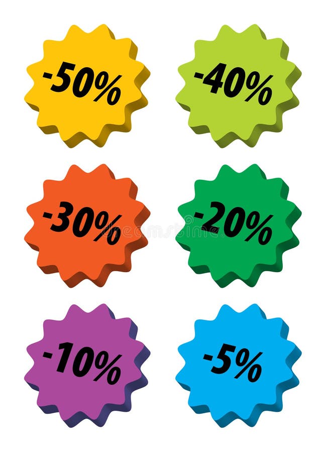 Iconos del descuento ilustración del vector. Ilustración de elemento ...