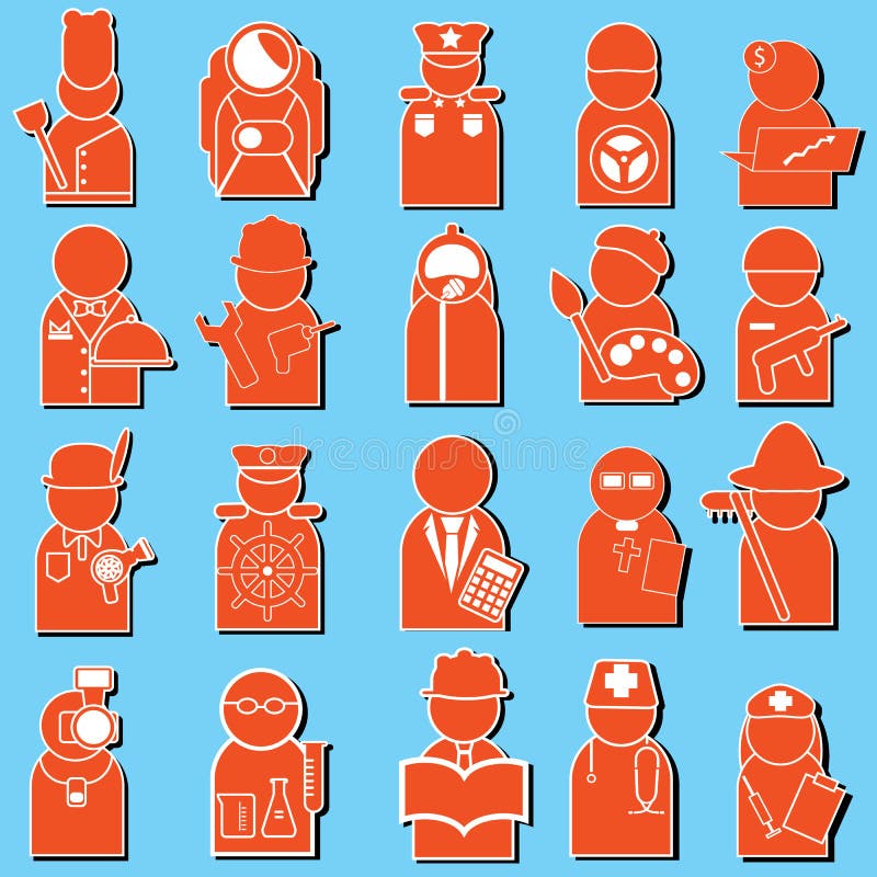 Iconos del empleo en tiza ilustración del vector. Ilustración de ...