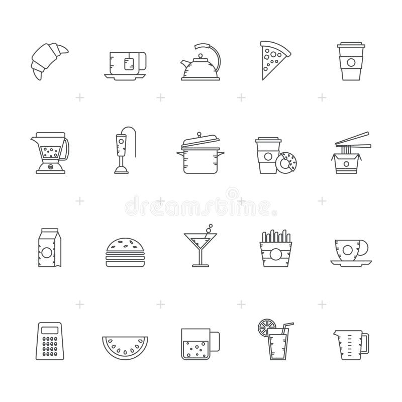 Iconos 2 Del Equipo De La Comida, De La Bebida Y De La Cocina ...