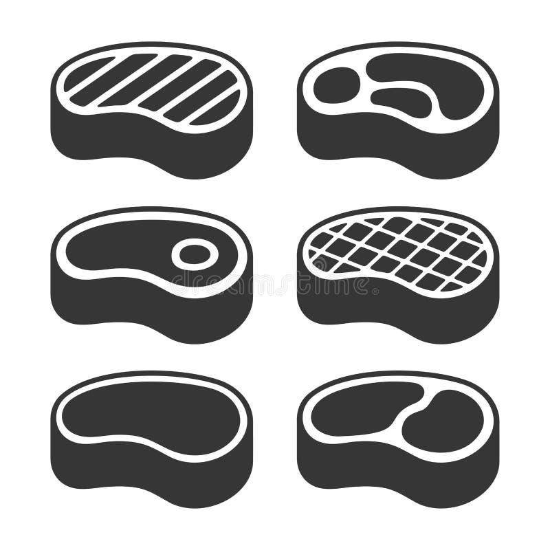 Iconos Del Filete Fijados Vector Ilustración del Vector - Ilustración ...