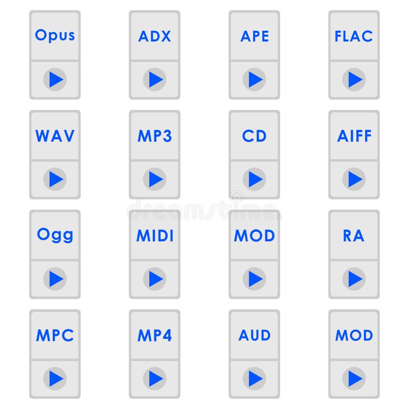 Iconos Del Formato De Audio Stock de ilustración - Ilustración de ...