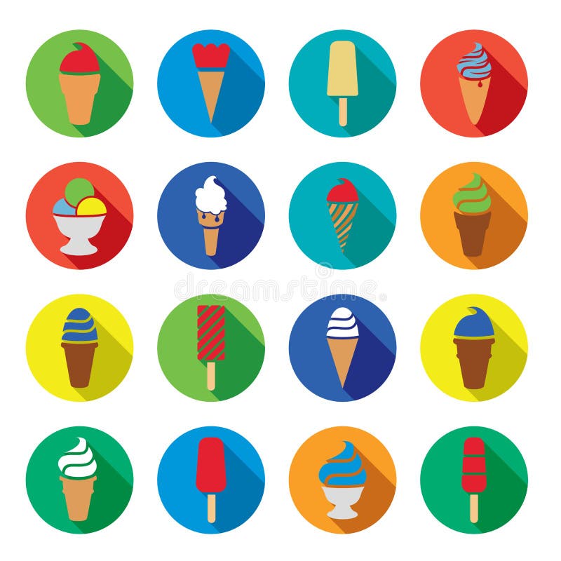 Iconos del helado ilustración del vector. Ilustración de palillo - 32184663