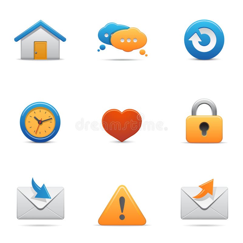 Conjunto Del Icono Del Internet Ilustración del Vector - Ilustración de ...