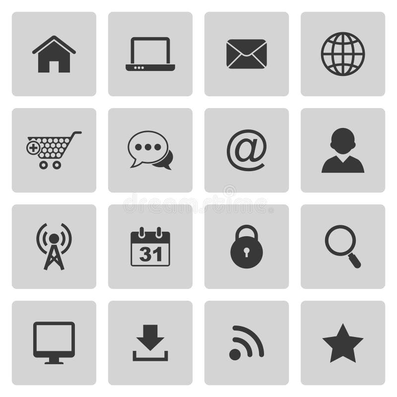 100 Iconos De Internet Conjunto De Estilo De Dibujos Animados ...