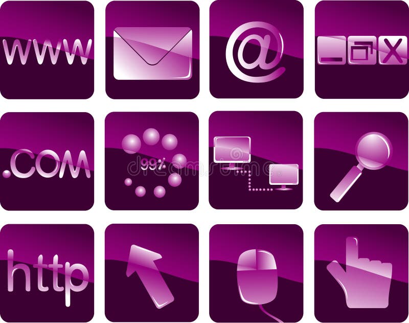 Iconos del Internet ilustración del vector. Ilustración de correo - 5557496