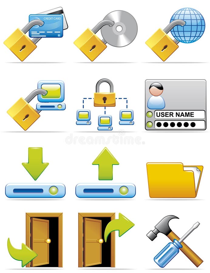 Iconos del Internet ilustración del vector. Ilustración de vector - 7462154
