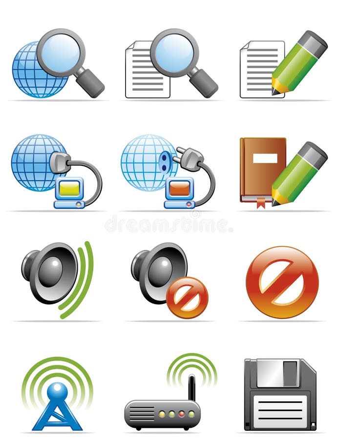 Iconos del Internet ilustración del vector. Ilustración de enchufe ...