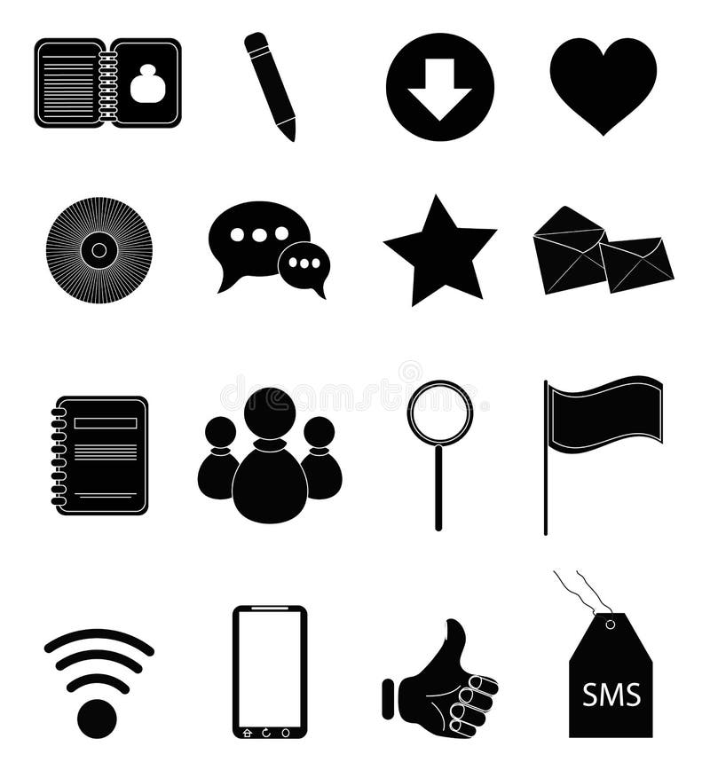 Iconos Del Internet Fijados Ilustración del Vector - Ilustración de ...