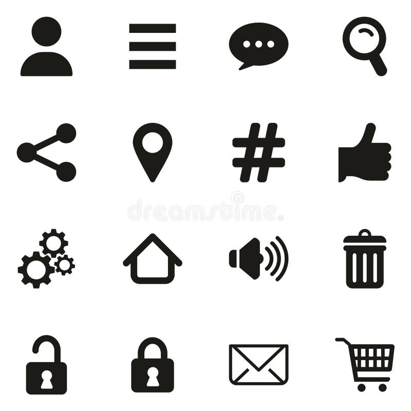 Iconos del menú del App ilustración del vector. Ilustración de charla ...