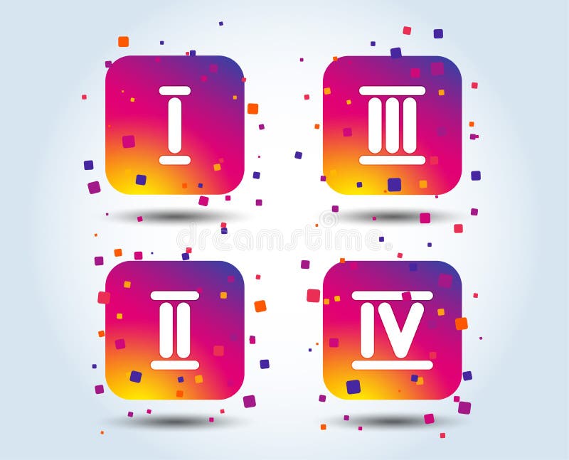 Iconos Del Número Romano Número Uno, Dos, Tres Ilustración del Vector ...