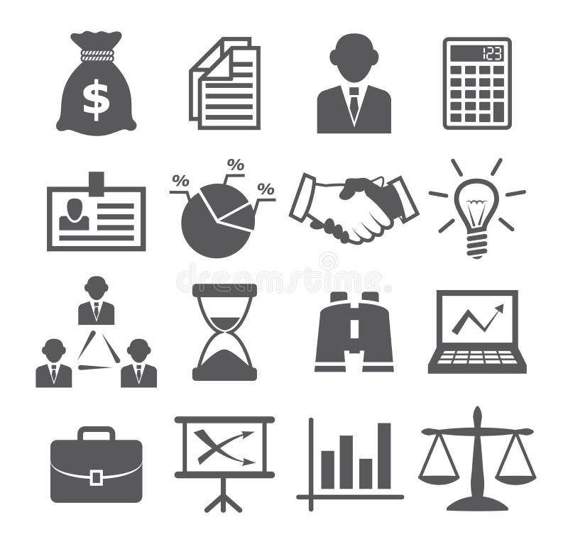 Iconos De La Gestión De Negocio Paquete 24 Ilustración del Vector ...