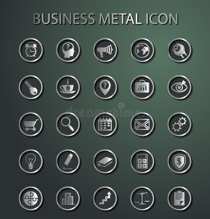 Iconos Del Negocio Del Metal Del Vector Ilustración del Vector ...