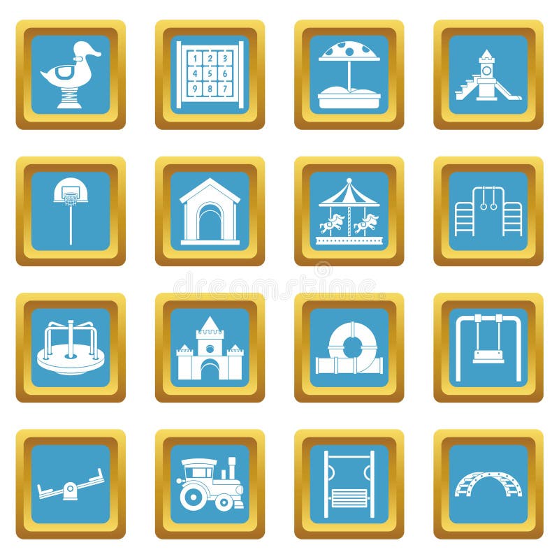 Iconos del patio azules ilustración del vector. Ilustración de icono ...