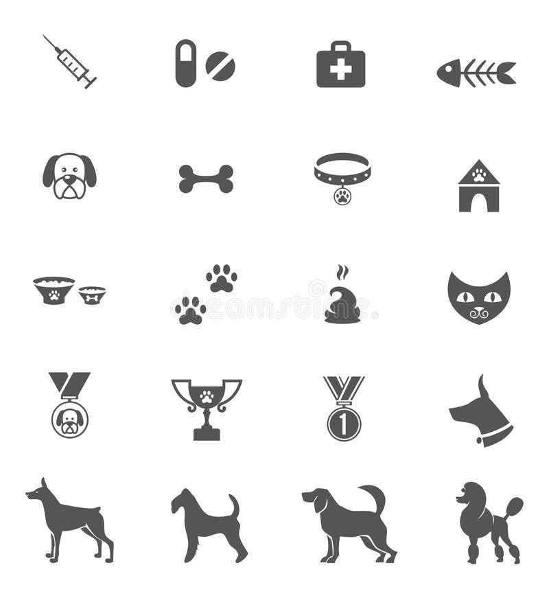 Iconos del perro ilustración del vector. Ilustración de cuidado - 49881342