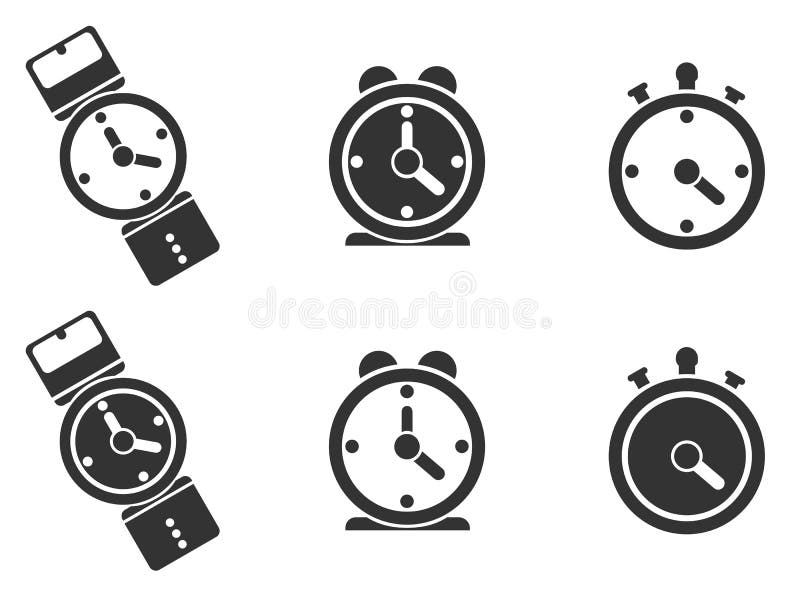 Iconos del reloj ilustración del vector. Ilustración de segundo - 66071056