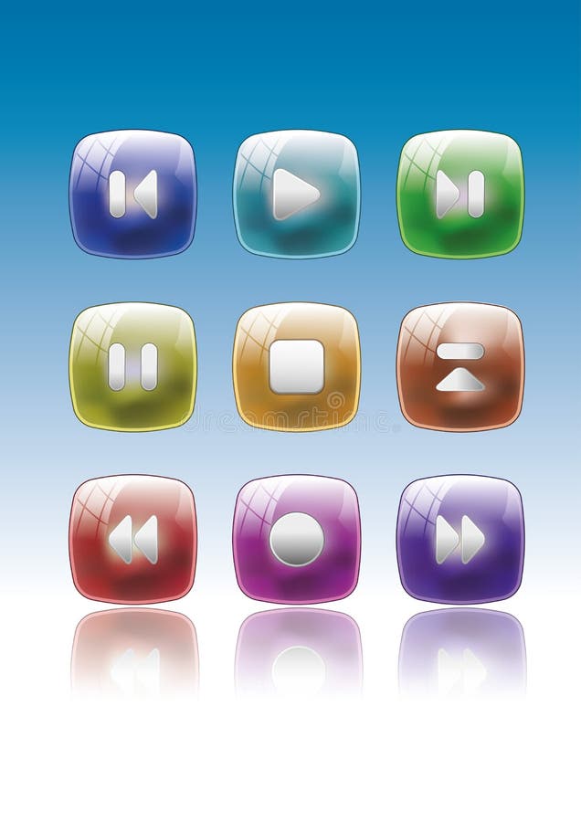 Iconos Del Reproductor Multimedia. Ilustración del Vector - Ilustración ...