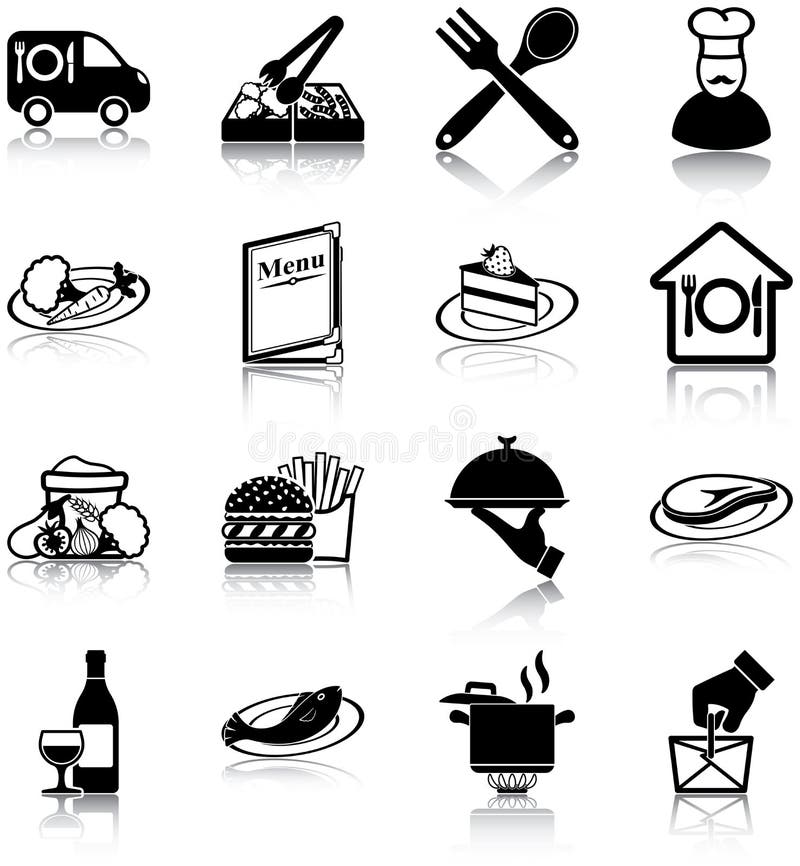Iconos del restaurante ilustración del vector. Ilustración de muestra ...