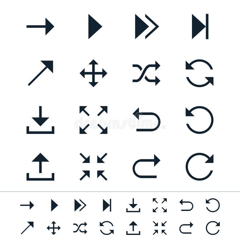 Iconos Del Símbolo De La Flecha Ilustración del Vector - Ilustración de ...