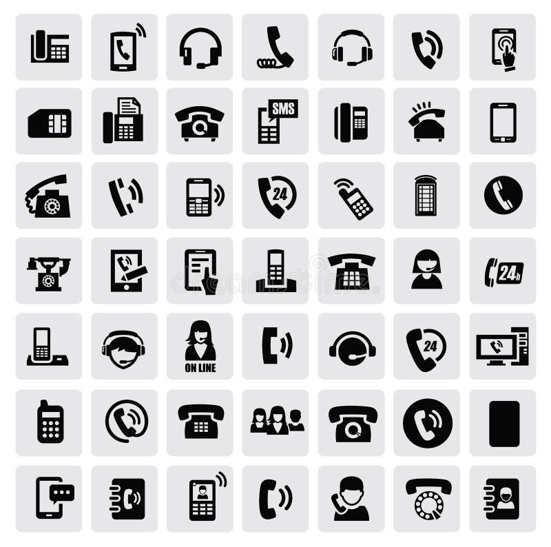 Iconos del teléfono ilustración del vector. Ilustración de conjunto ...