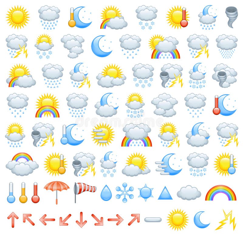 Iconos del tiempo ilustración del vector. Ilustración de clima - 19975774