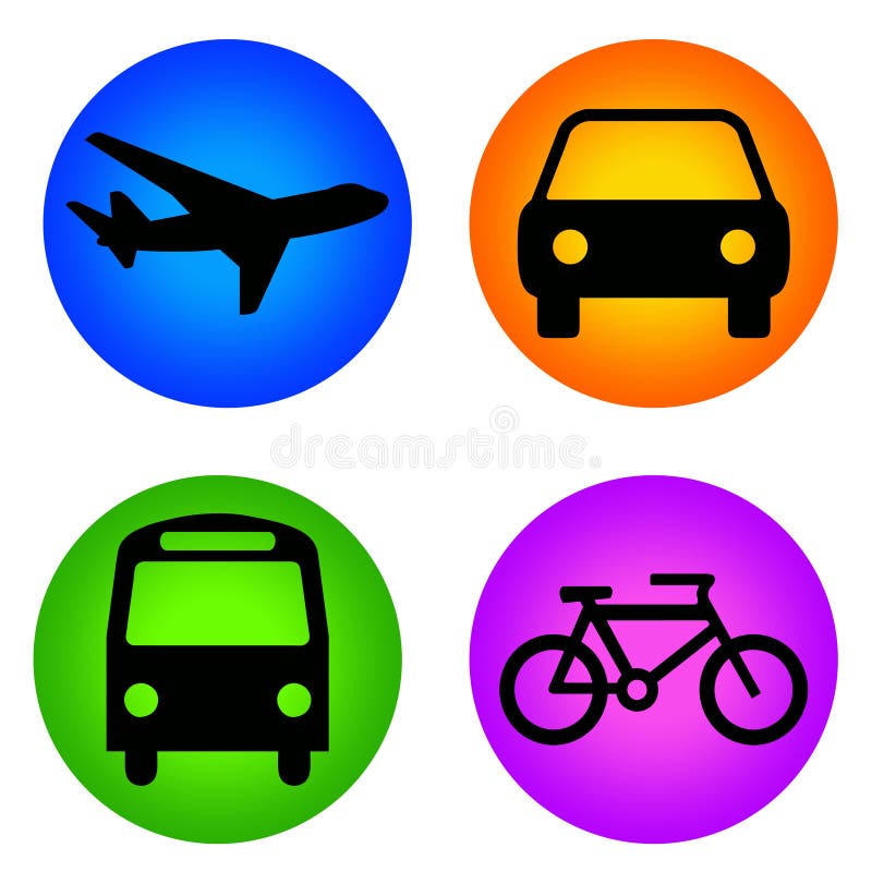 Iconos de transporte stock de ilustración. Ilustración de aeroplano - 15848960