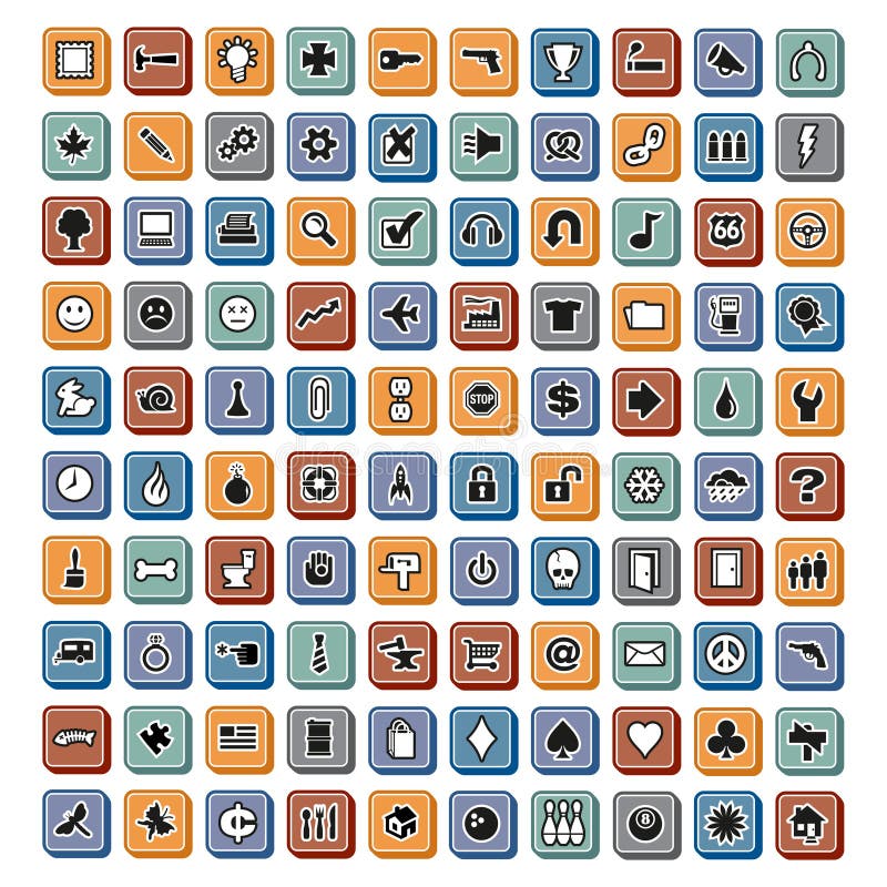 Iconos del vector stock de ilustración. Ilustración de universal - 38694664