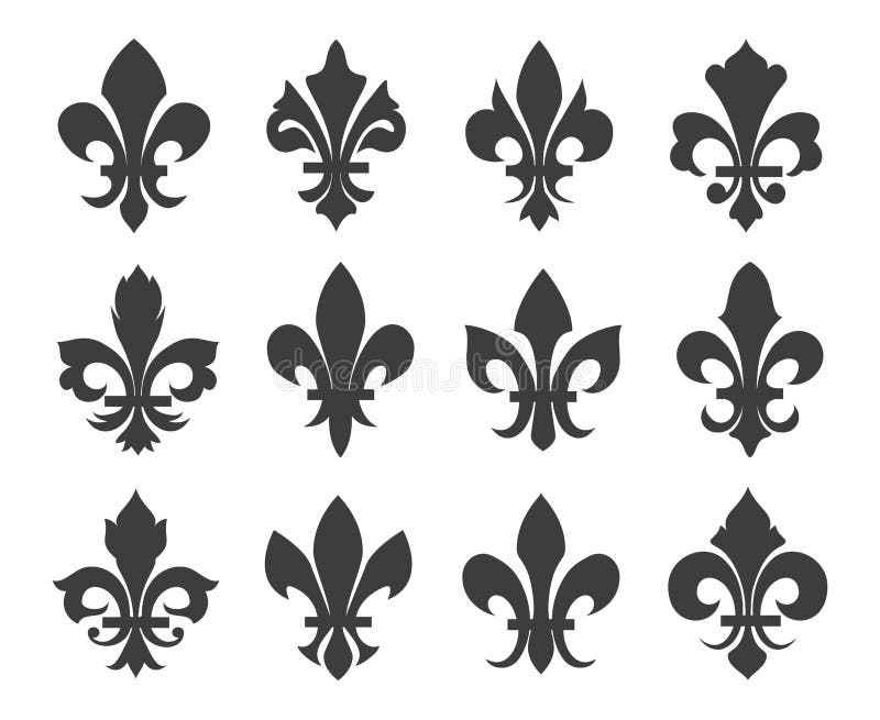 Iconos Del Vector De La Flor De Lis Ilustración del Vector ...