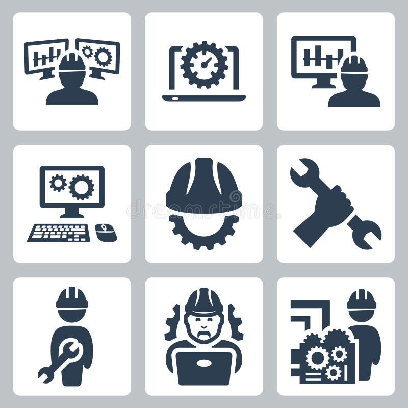 Iconos Del Vector De La Ingeniería Ilustración del Vector - Ilustración ...