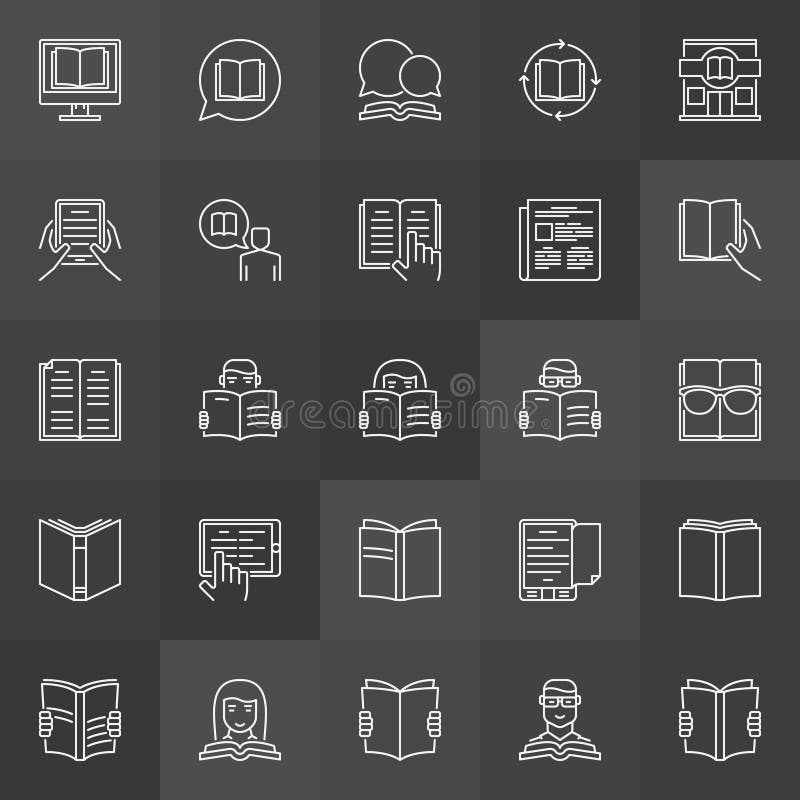 Iconos Del Vector De La Lectura Del Libro Ilustración del Vector ...