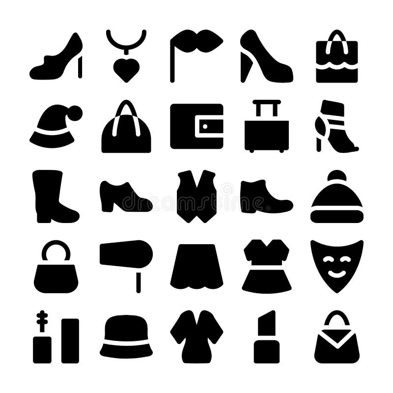 Iconos 3 Del Vector De La Moda Stock de ilustración - Ilustración de ...